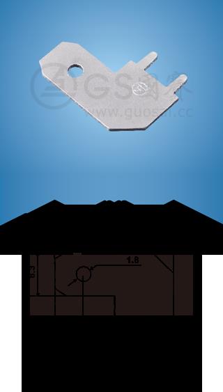 6.35 wide PCB thick Faston 0.8 Tab install plug terminal 90 degree PCB ...