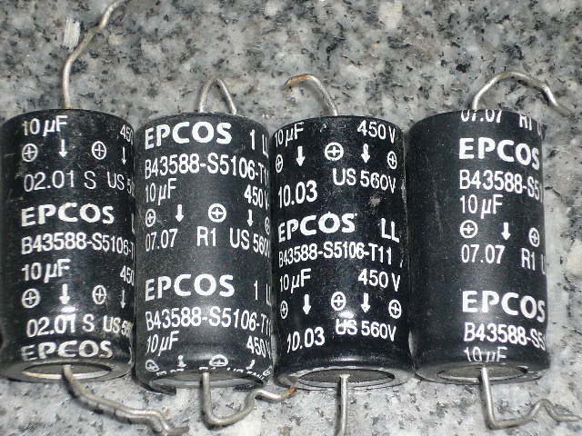 EPCOS SIEMENS axial 10UF450V560V filter capacitor in stock,Capacitor
